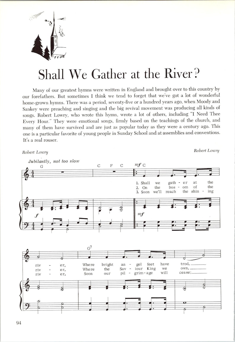 Shall We Gather at the River? - Digital Hymn Tune Sheet Music - Key of ...