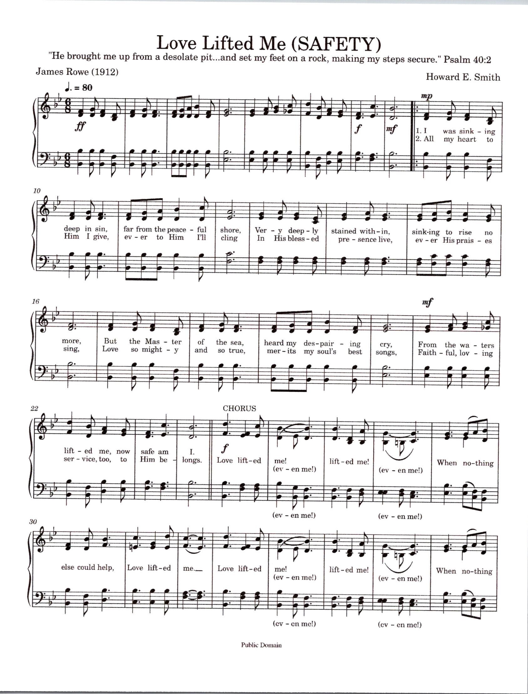Love Lifted Me - Digital Hymn Tune Sheet Music Key of B Flat - Etsy