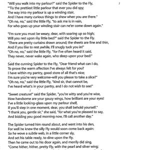 The Spider and the Fly - Digital Poem by Mary Howitt (1829) - Etsy