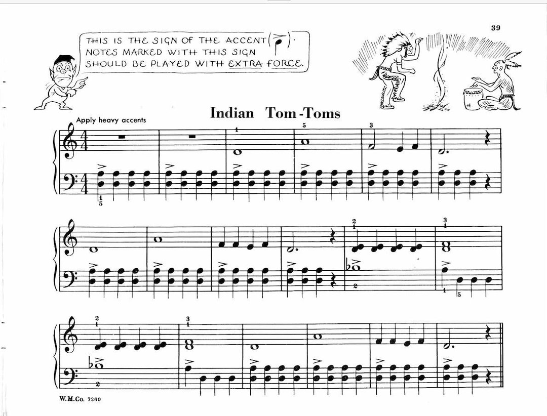 Student Sheet Music - Indian Tom-toms - Digital Printable Beginner ...