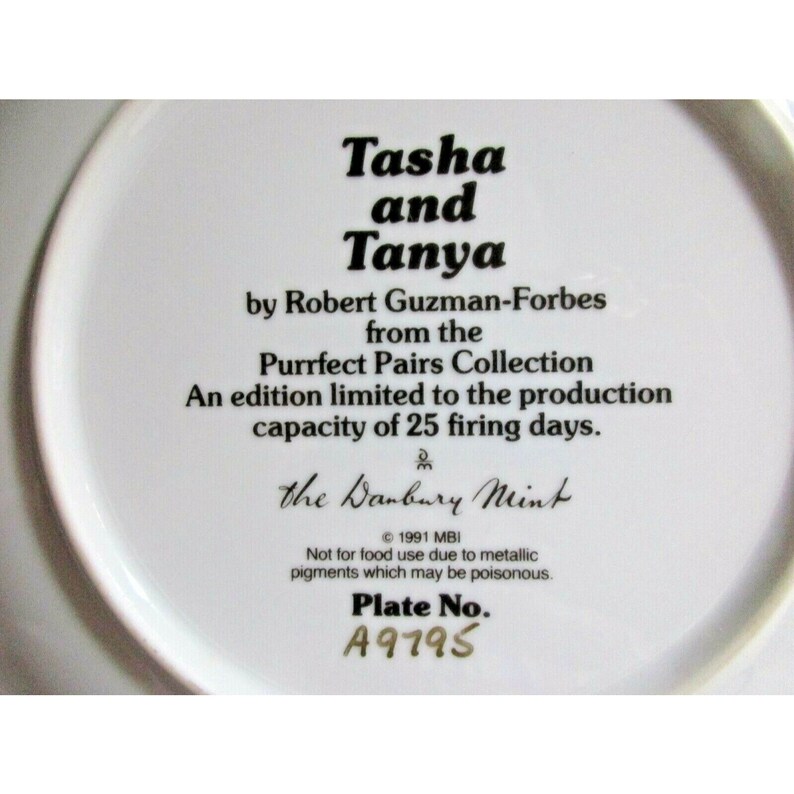 Tasha AND Tanya Porcelain A9795 Danbury Mint Plate 8 by Guzman-forbes ...