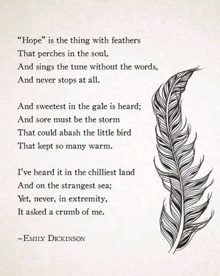 Hope - Poem by Emily Dickinson - Digital Download - Etsy