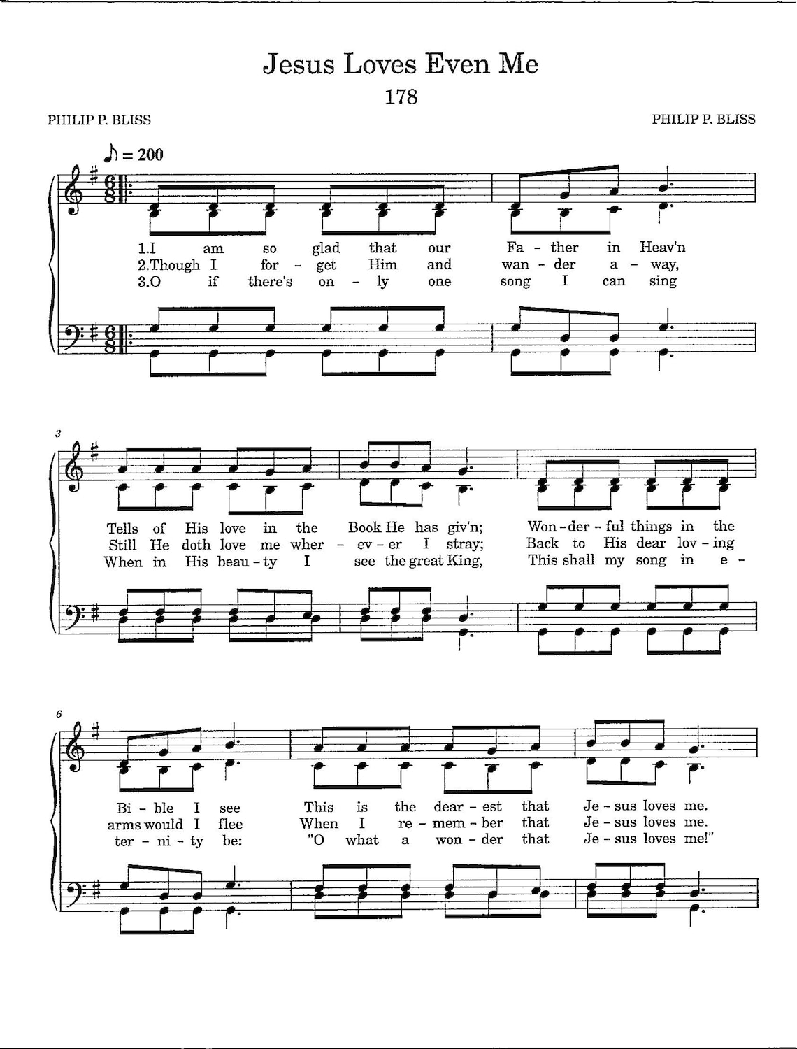 Jesus Loves Even Me Digital Hymn Tune With Lyrics 2 Pages Key of G - Etsy