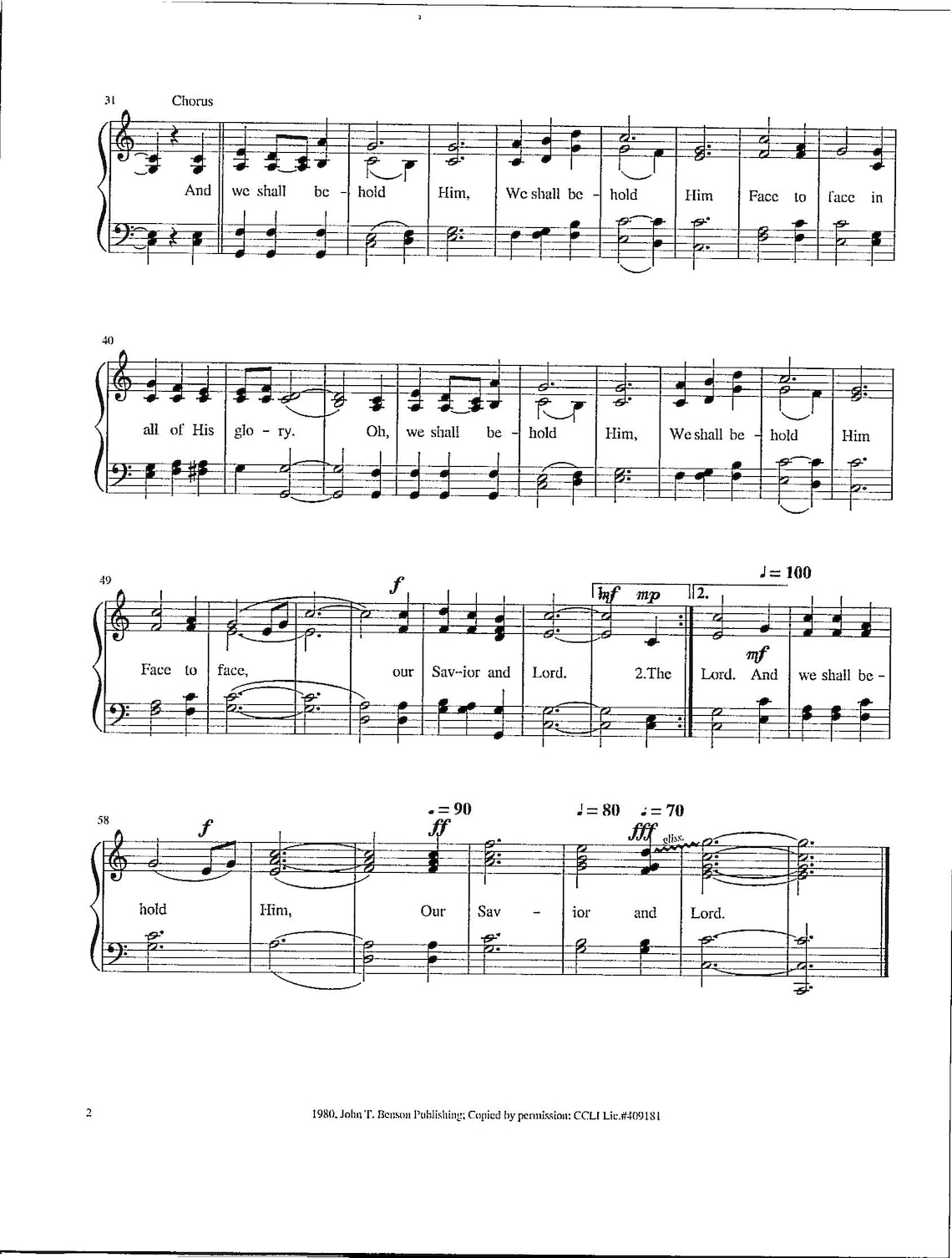 We Shall Behold Him - Digital Hymn Tune by Dottie Rambo for Piano Organ ...