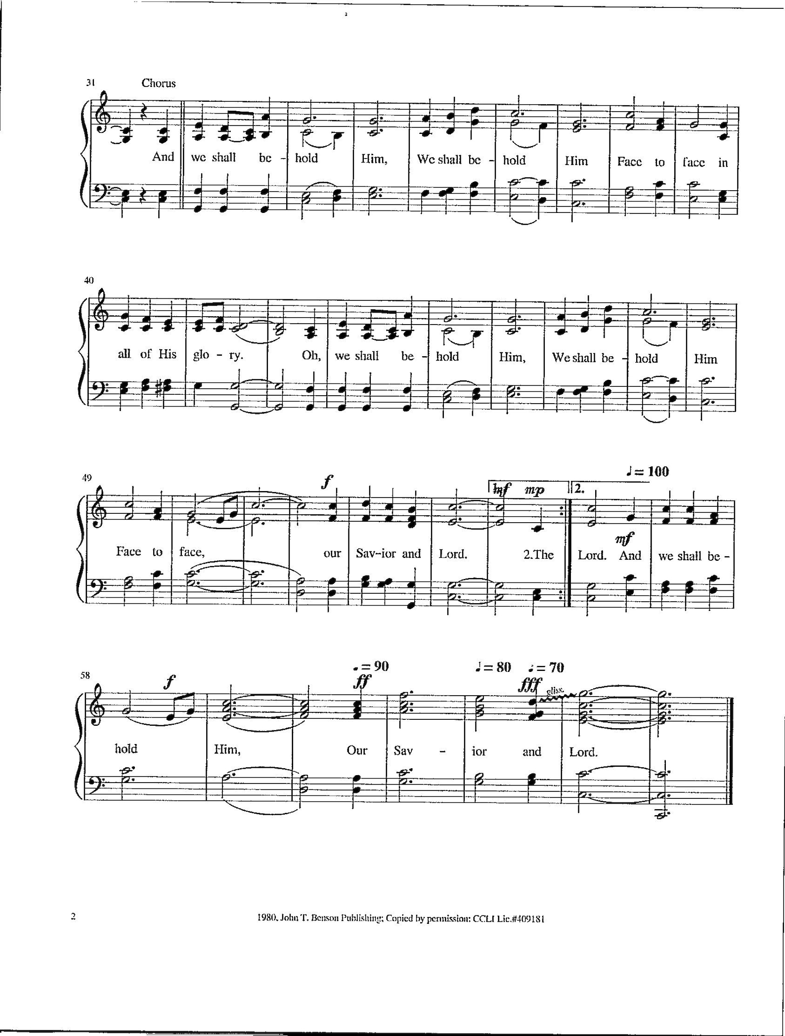 We Shall Behold Him - Digital Hymn Tune by Dottie Rambo for Piano Organ ...