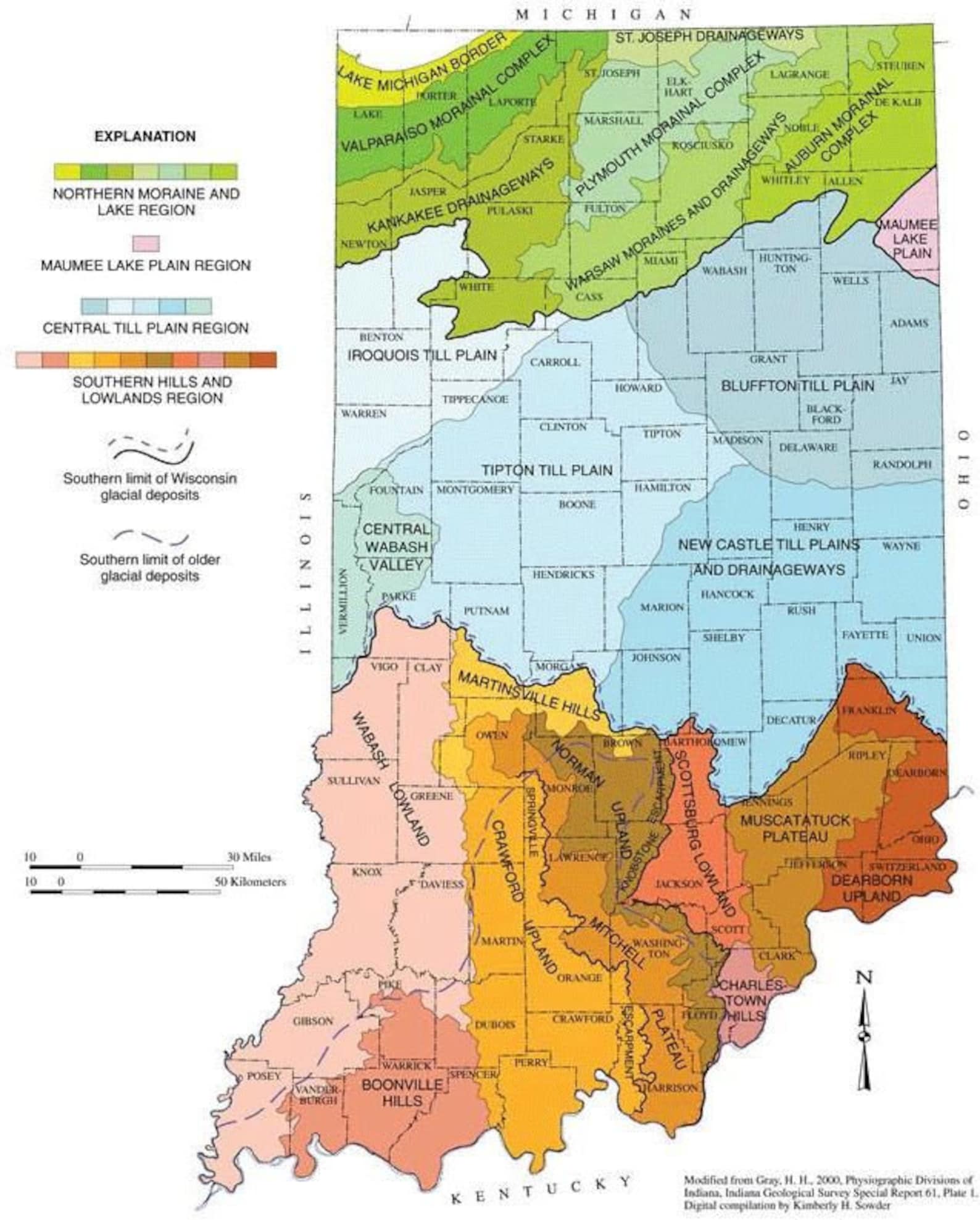 Topography of Indiana USA - Digital Download Printable - Etsy