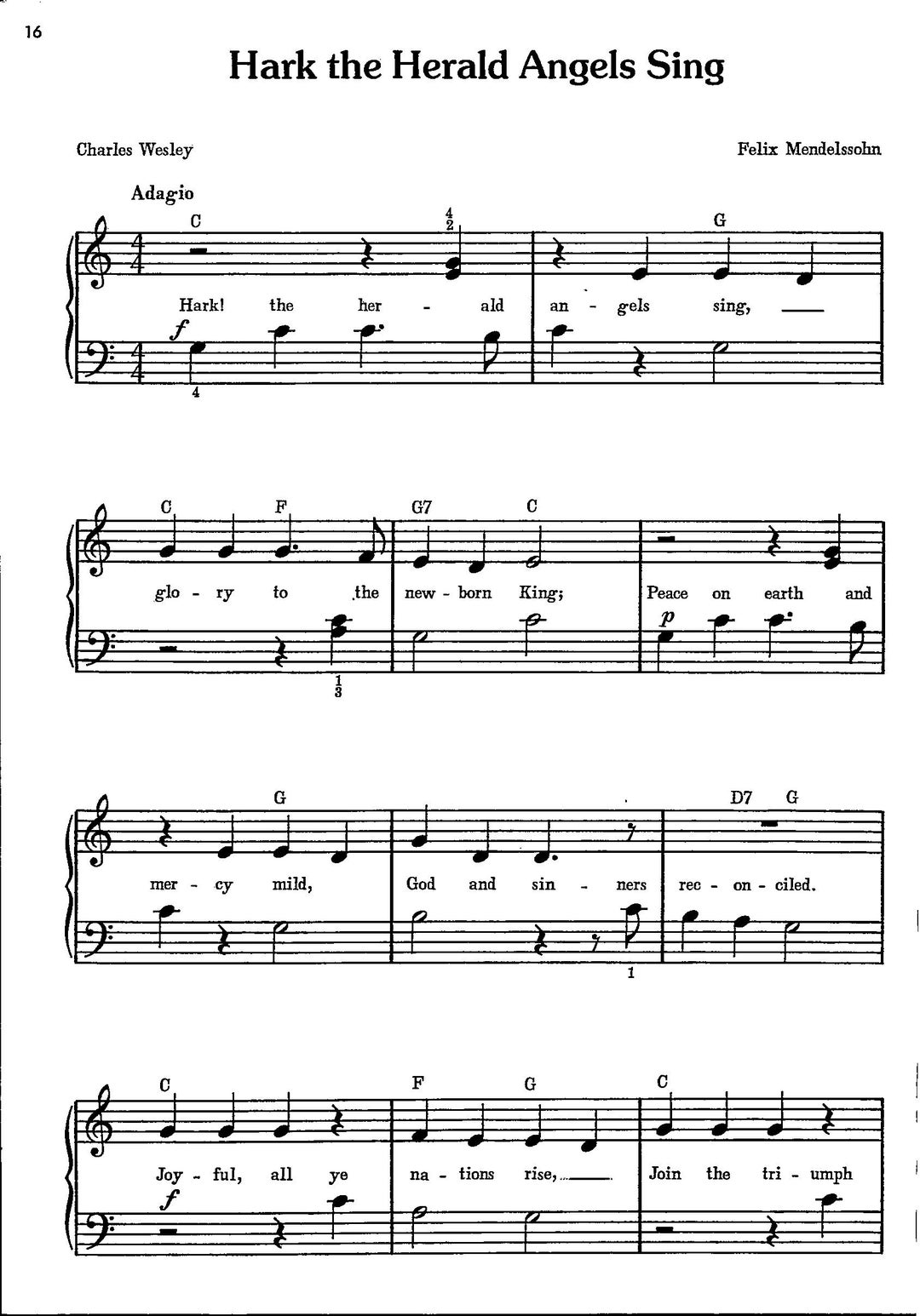 Hark the Herald Angels Sing - Digital Piano Keyboard Sheet Music ...