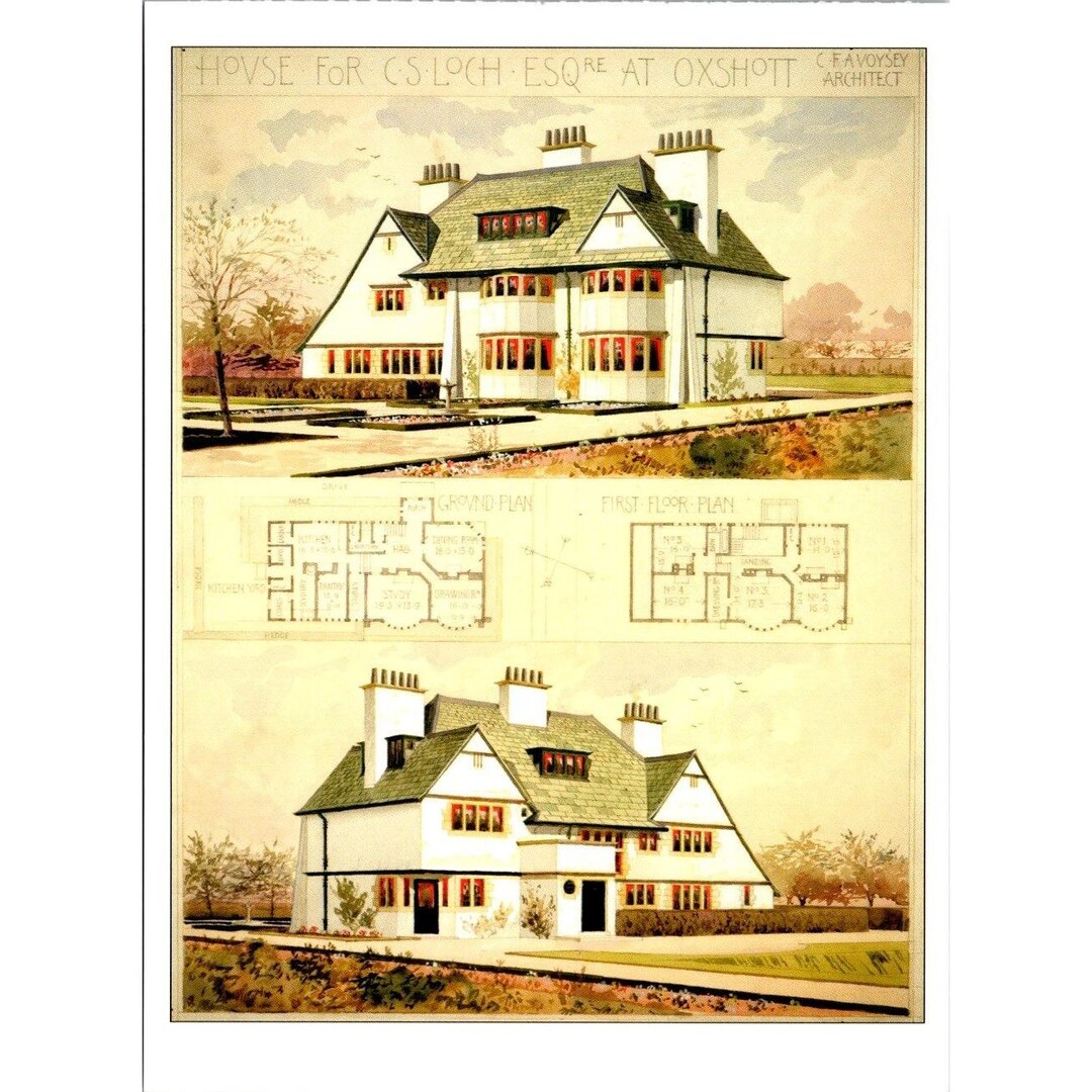 Postcard - C.F.A. Voysey - Design for a House Near Esher, Surrey 1898 ...