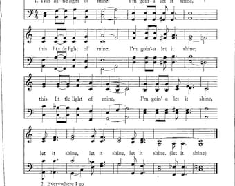 This Little Light of Mine - Digital Printable Hymn Tune - Key of D - Etsy