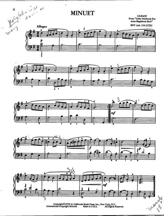 Minuet Sheet Music Leopold Mozart Minuet In D Minor Easy Piano Free