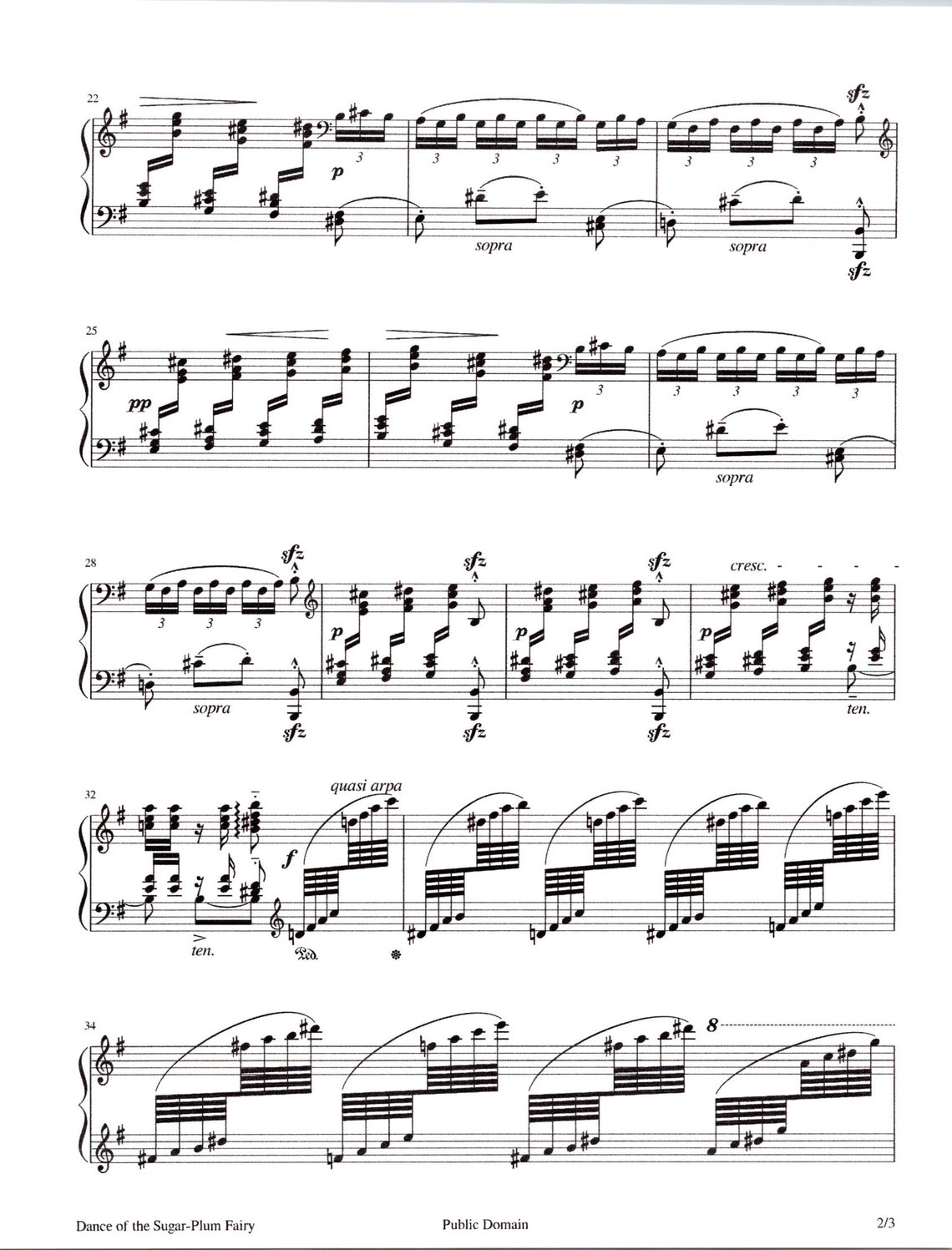Dance of the Sugar-plum Fairy From the Nutcracker Piano Solo - Digital ...
