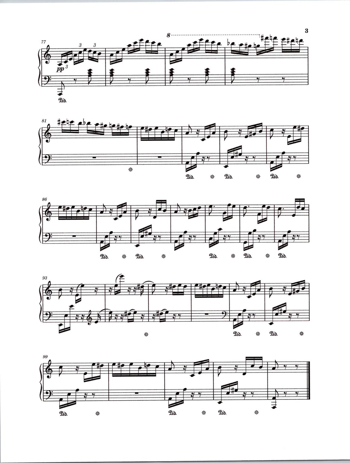 Fur Elise in A Minor by Beethoven Piano Solo - Digital Sheet Music ...