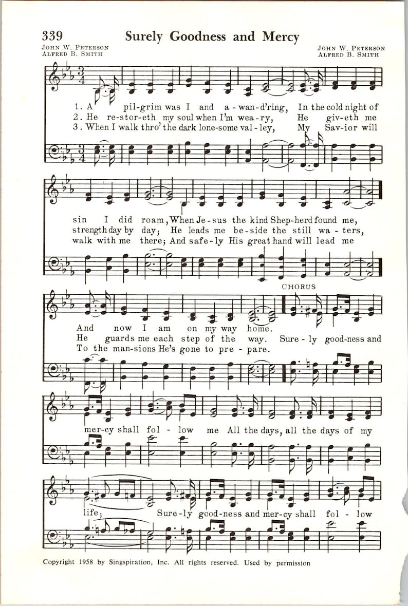 Surely Goodness and Mercy (complete Arrangement) - Digital Hymn Sheet ...