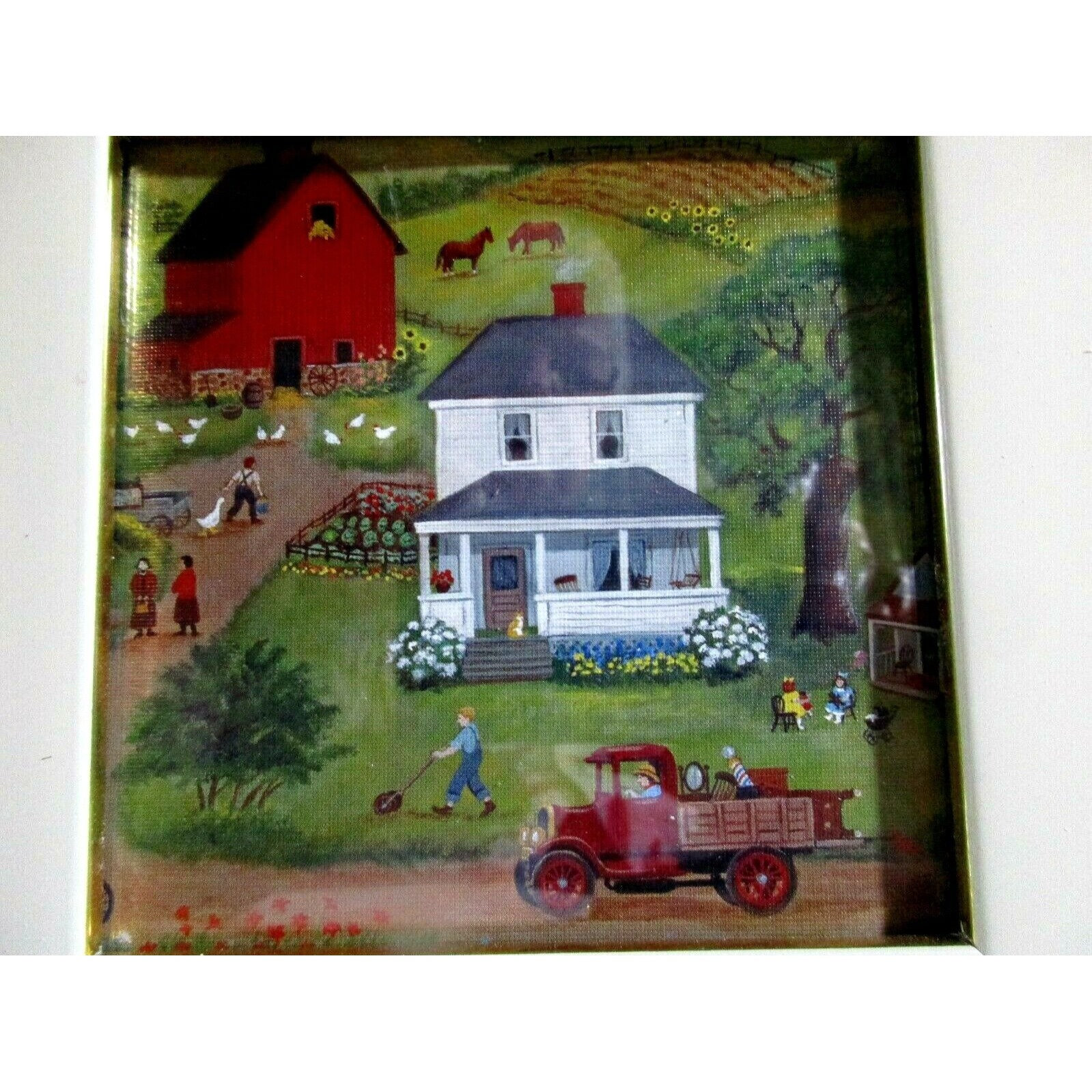 Mary Singleton Folk Art DELIVERY DAY Calendar Framed Print 4" X 4" - Etsy