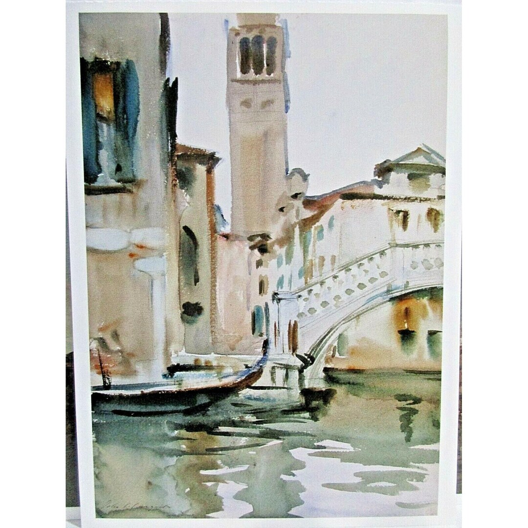 John Singer Sargent American Artist Postcard - A Bridge and Campanile Venice - Etsy