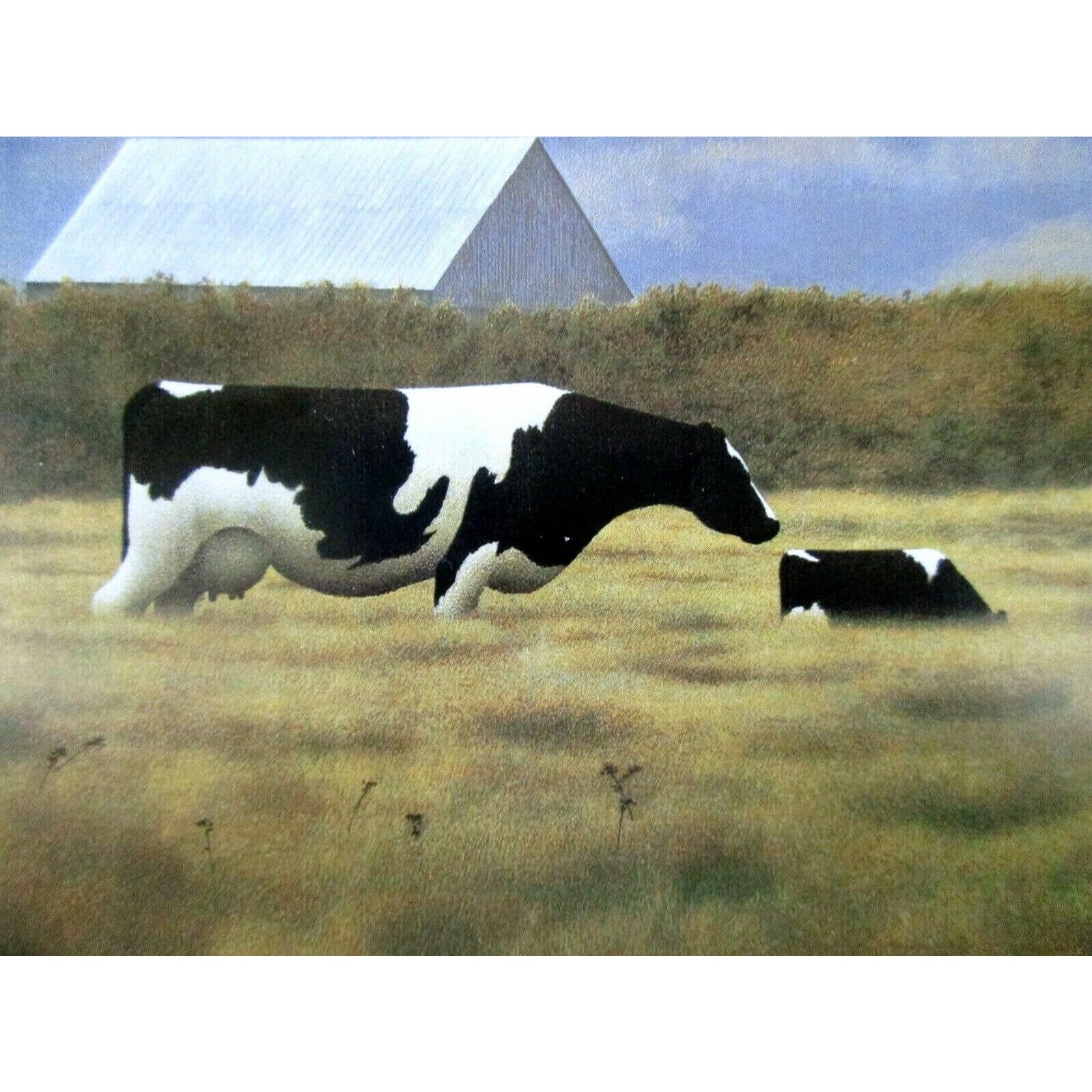 Cow and Calf Notecard W/envelope by Artist Alex Colville 6.75"w X 4.75 ...