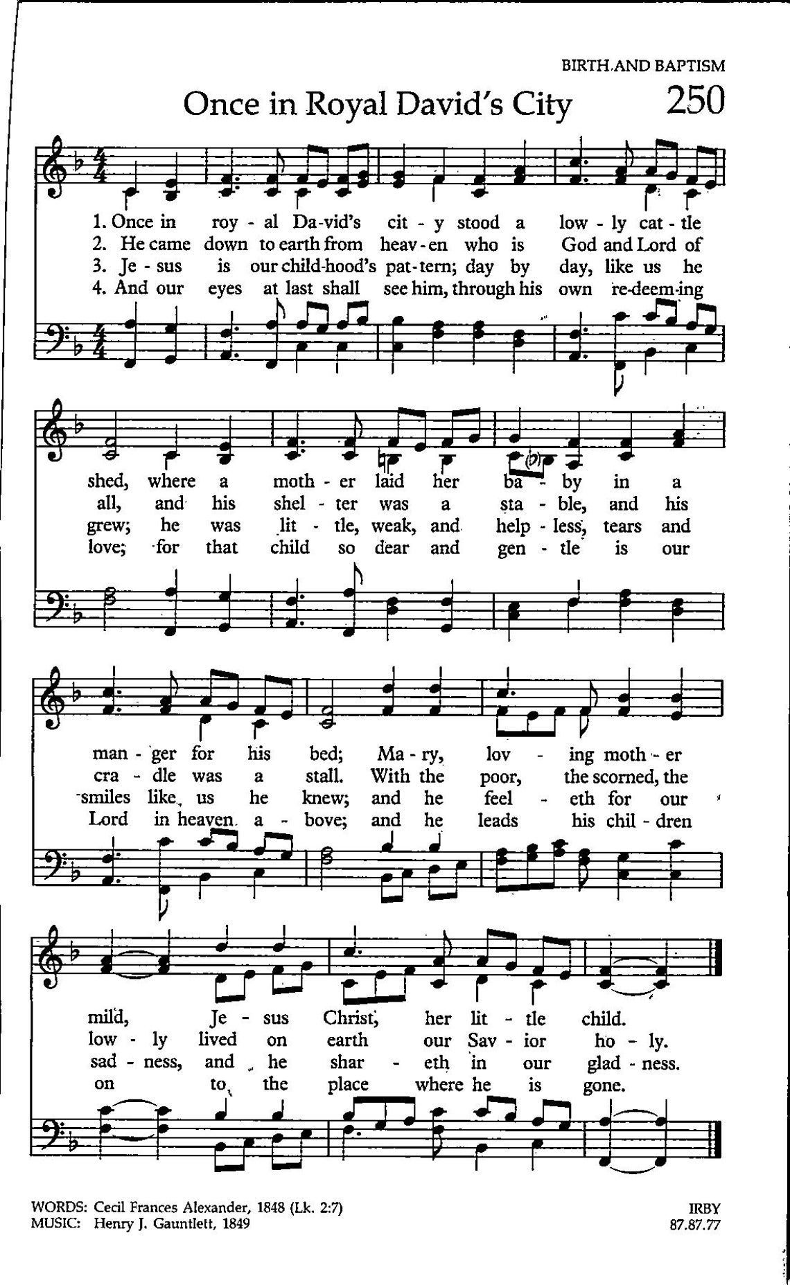 Once in Royal Davids City - Digital Christmas Hymn Tune Download Key of ...