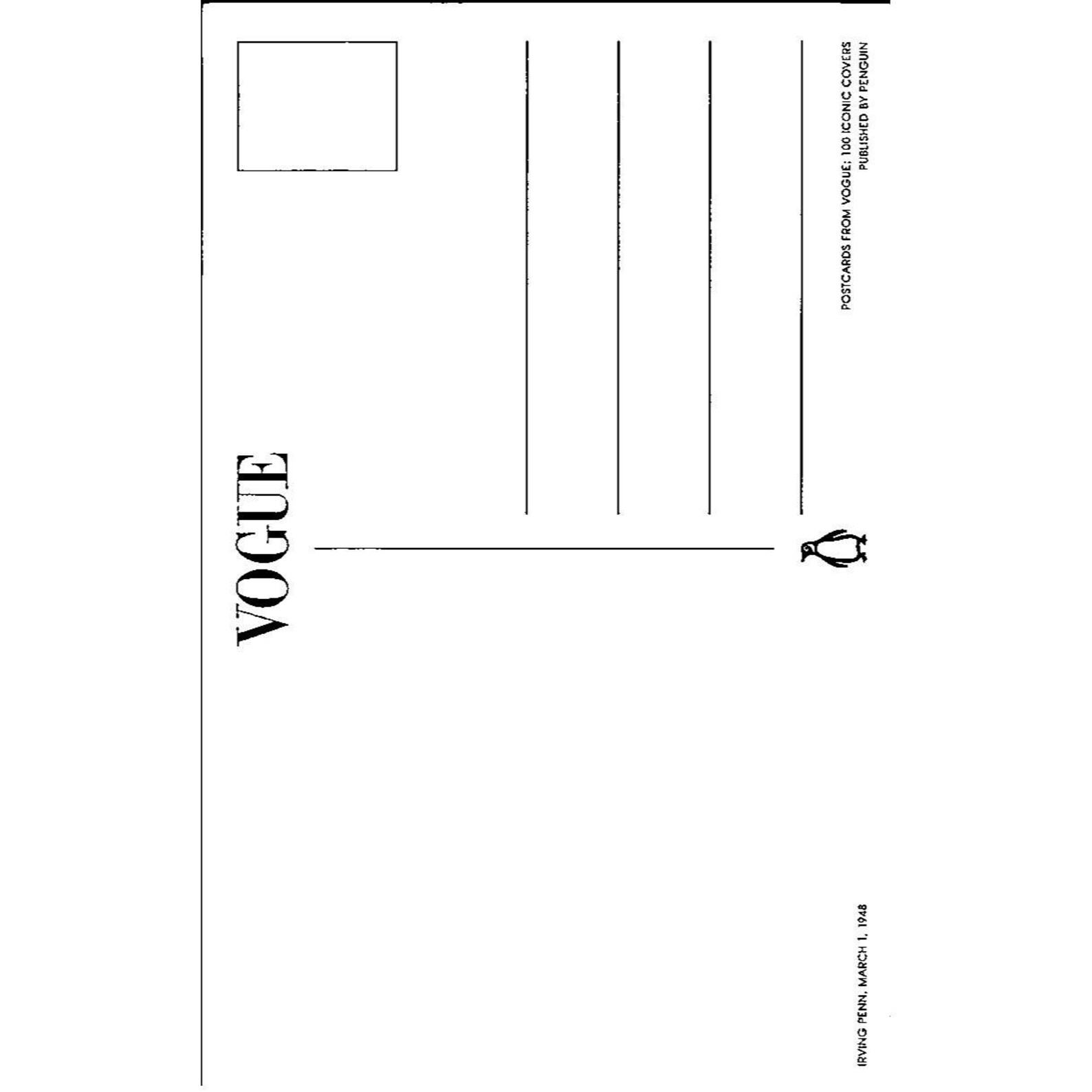 Postcard - Vogue Magazine Cover January 1950, by Erwin Blumenfeld ...