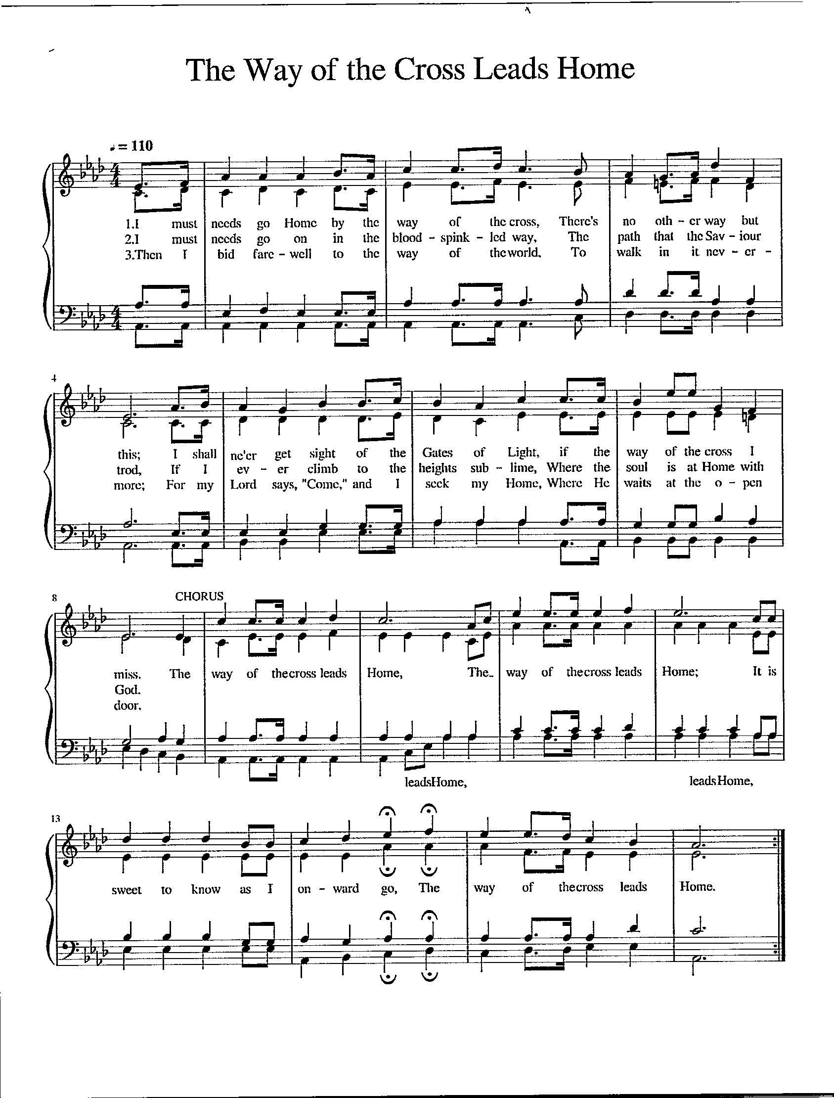 The Way of the Cross Leads Home - Digital Hymn Tune Sheet Music - Etsy