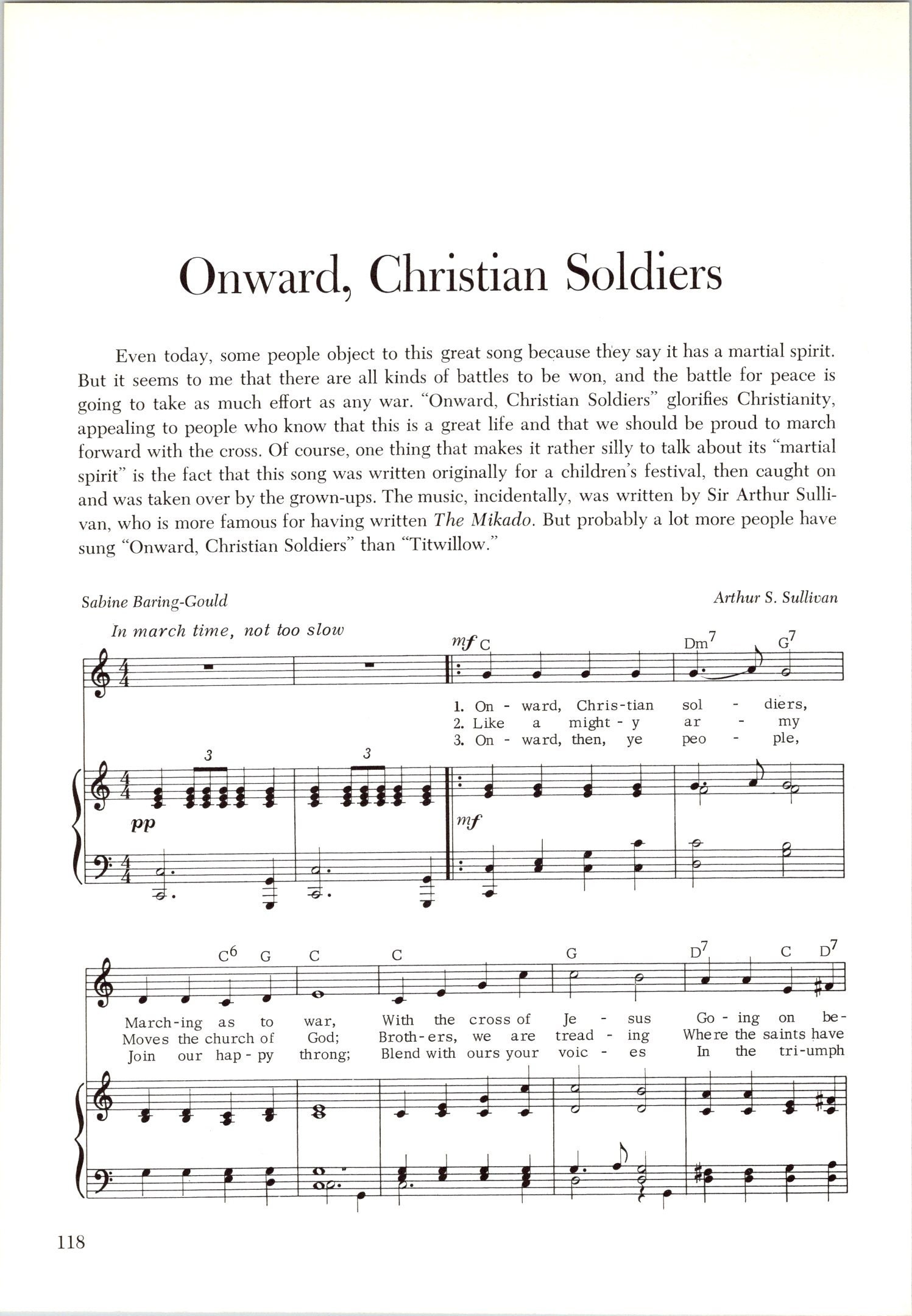 Onward, Christian Soldiers - Digital Hymn Tune Sheet Music - Key of C ...