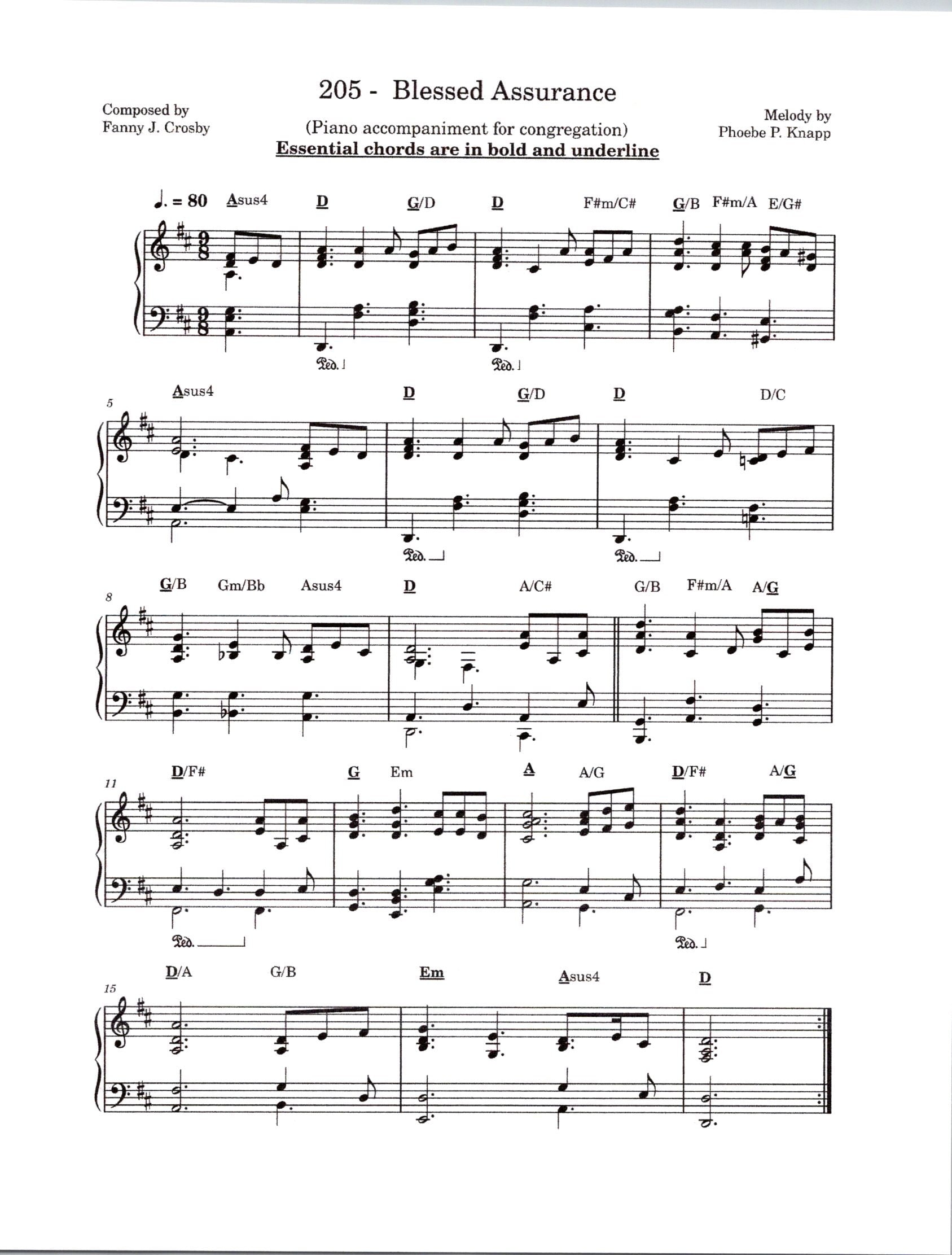 Guitar Chords For Blessed Assurance