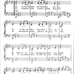 He - Digital Printable Hymn Tune for Piano and Lyrics - Key of B Flat ...
