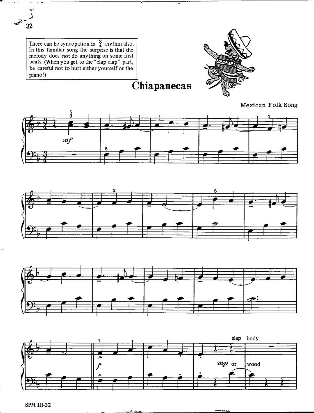 Chiapanecas Mexican Folk Song Piano Solo - Digital Download Key of F ...