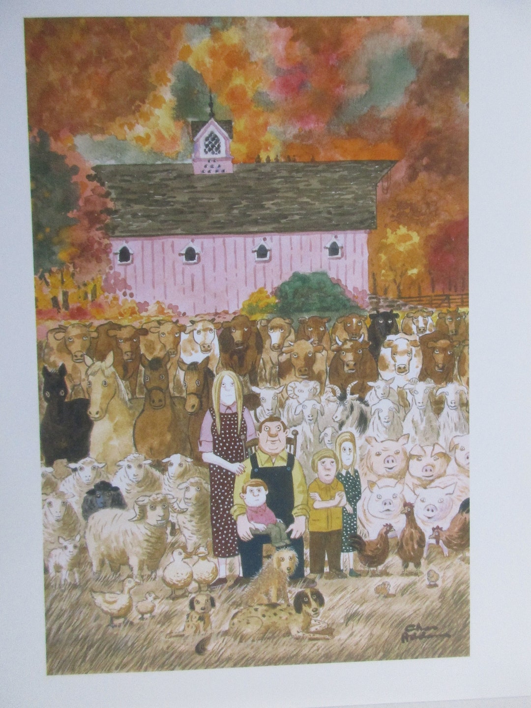 Chas Addams Farm Family Calendar Cartoon Print Addams Family/charles ...