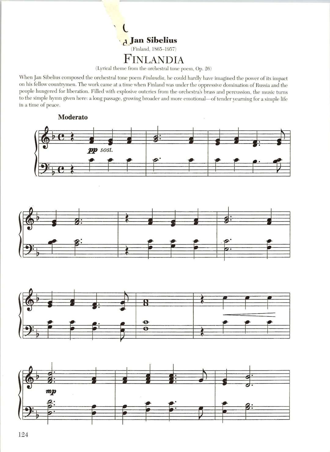 Finlandia by Jan Sibelius Digital Sheet Music Key of F Late Beginner or ...