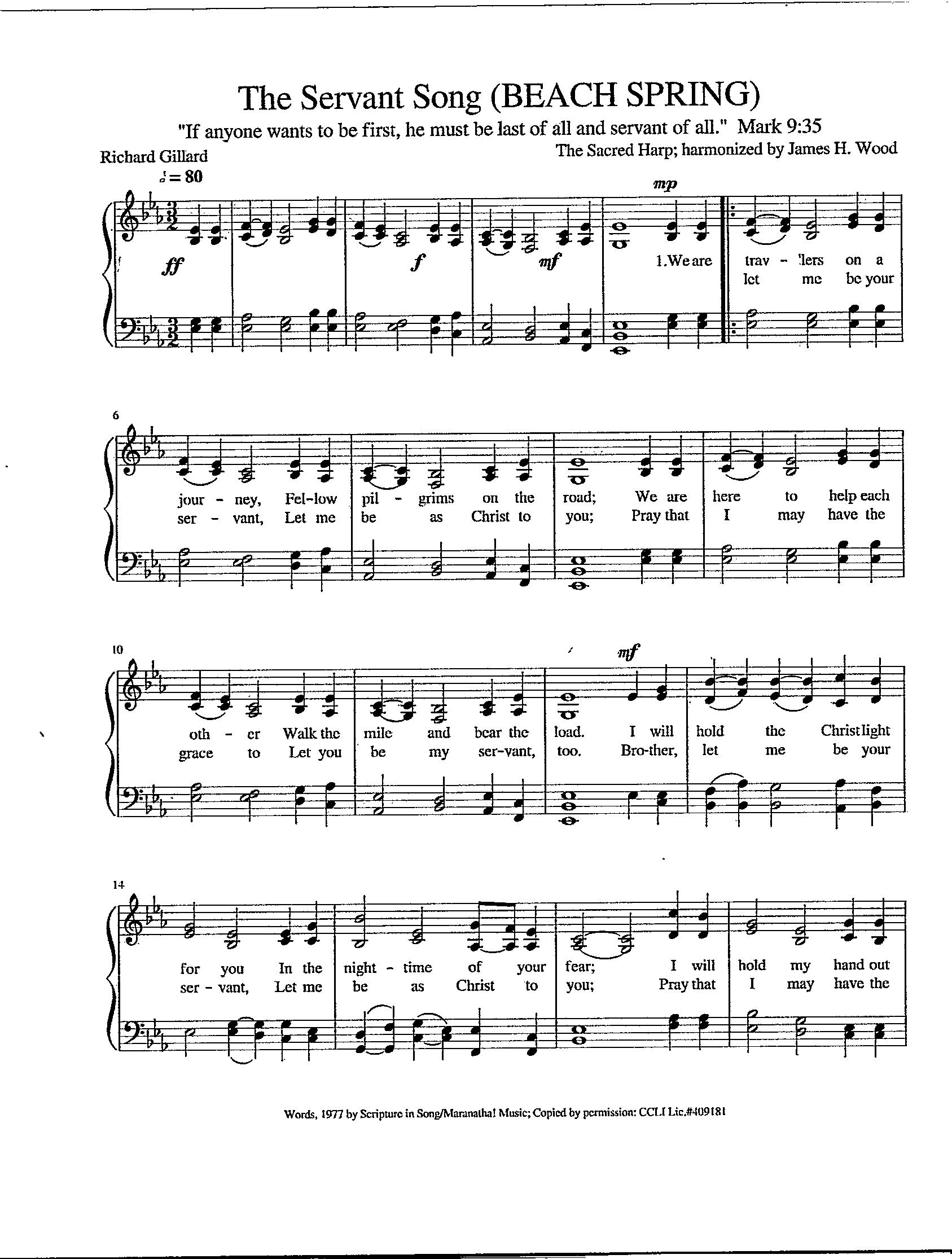The Servant Song Hymn Tune - Digital Scripture in Song - Key of D - Etsy