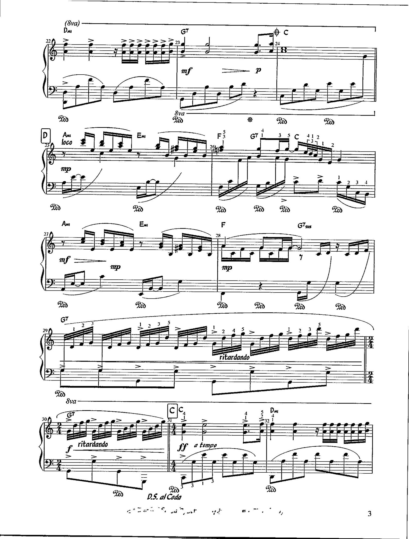 Ballade Pour Adeline - Digital Download Piano Solo Sheet Music - Key of ...