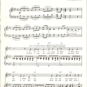 The Birthday of a King Christmas Carol Printable Piano Vocal Guitar ...
