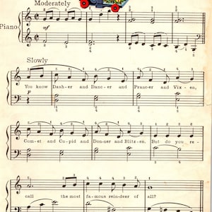 Rudolph the Red-nosed Reindeer - Easy Printable Christmas Sheet Music ...