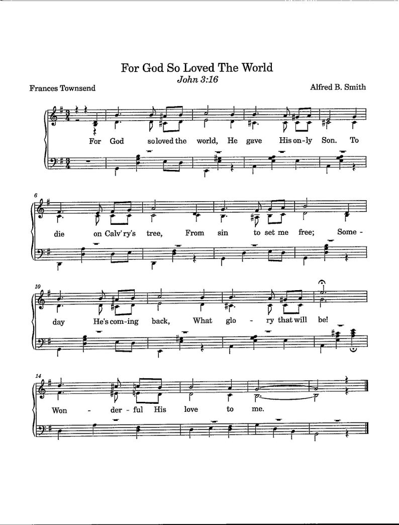 For God so Loved the World (john 3:16) - Digital Chorus Hymn Tune in ...