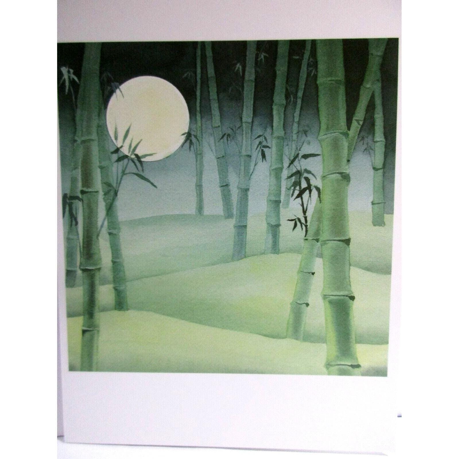 Artist Notecard - Molly Hashimoto - Moon Viewing With Bamboo 2007 - Etsy