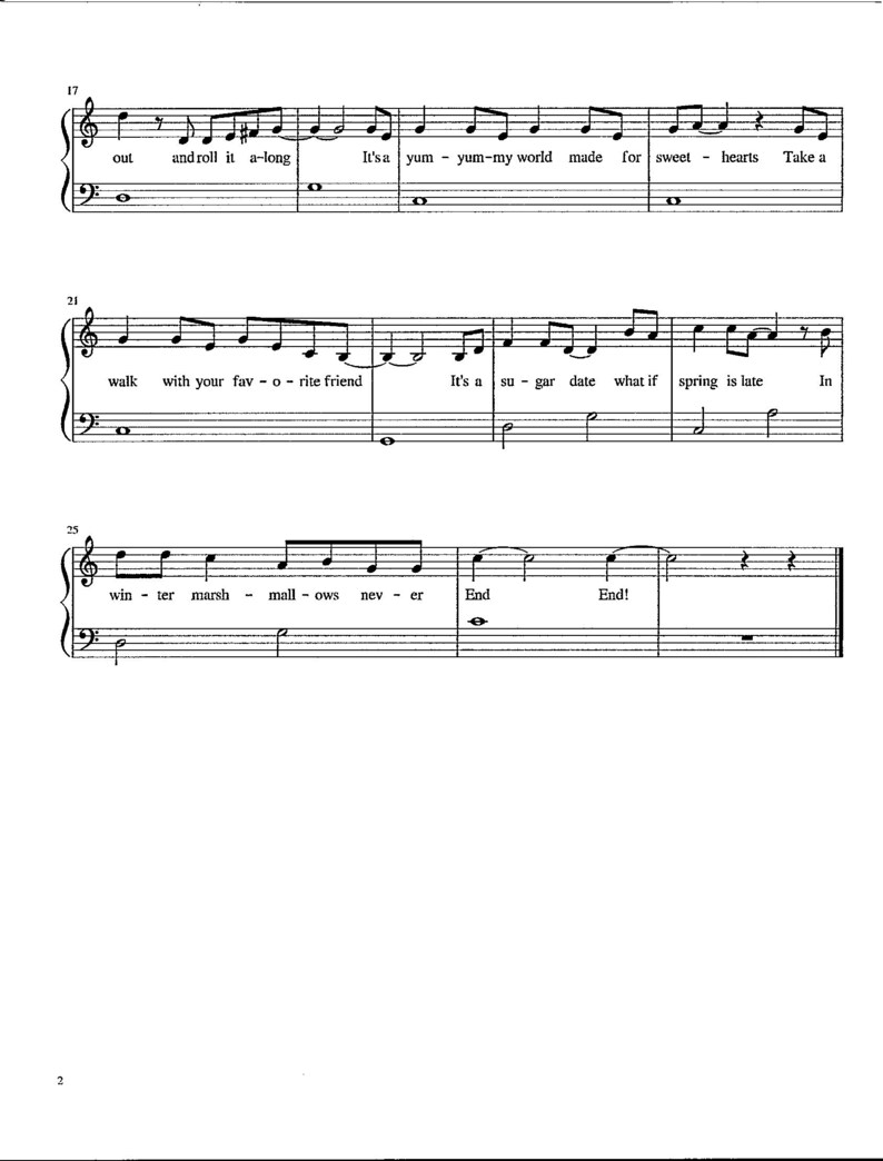 It's a Marshmallow World - Easy Digital Christmas Tune With Lyrics Key ...