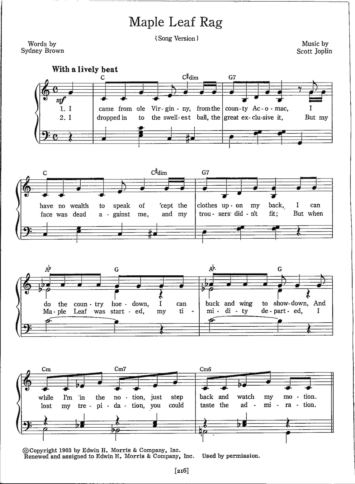 Maple Leaf Rag by Scott Joplin - Digital Sheet Music Complete With ...