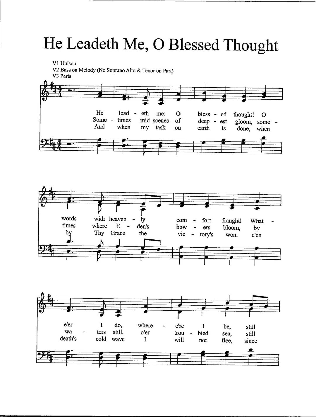 He Leadeth Me, Oh Blessed Thought - Digital Hymn Tune for Piano and ...