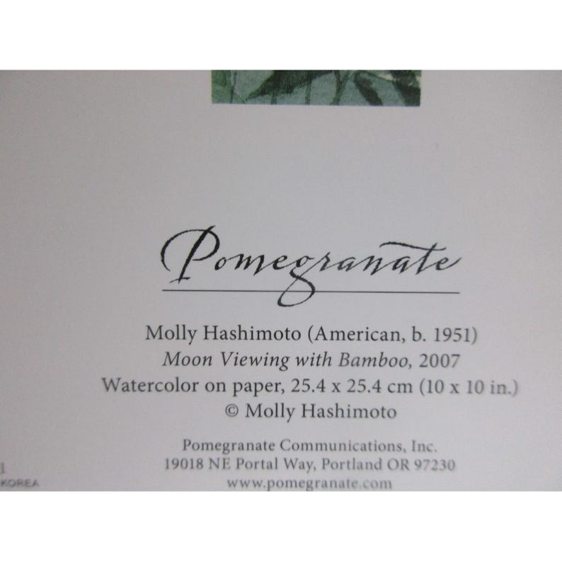 Artist Notecard - Molly Hashimoto - Moon Viewing With Bamboo 2007 - Etsy