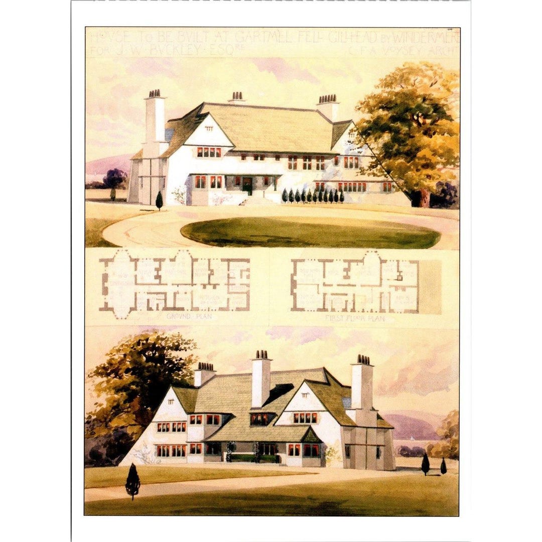 Postcard - C.F.A. Voysey - Design for Moorcrag, Gillhead, Windermere ...