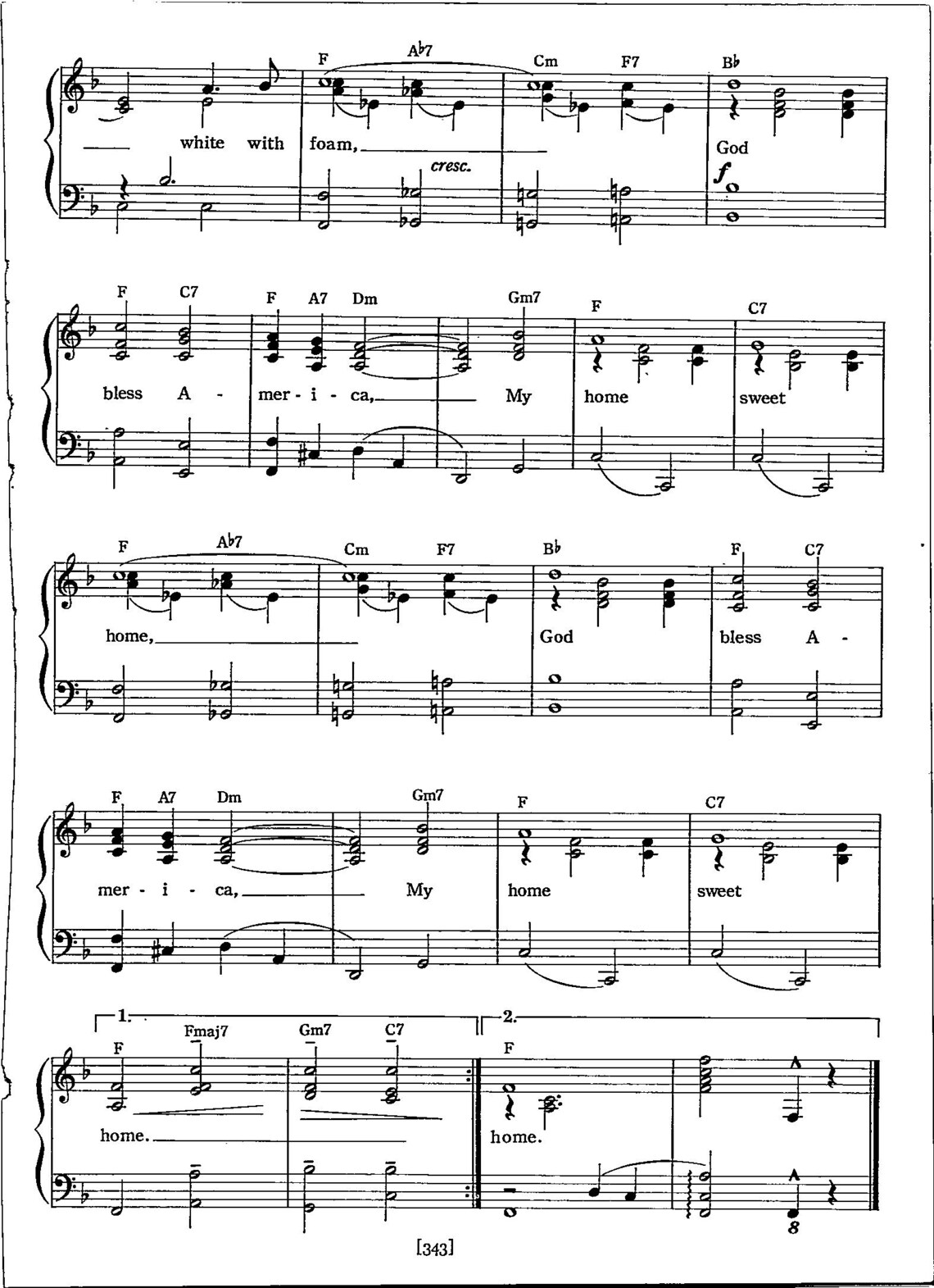 God Bless America Sheet Music Digital Patriotic Tune Key - Etsy