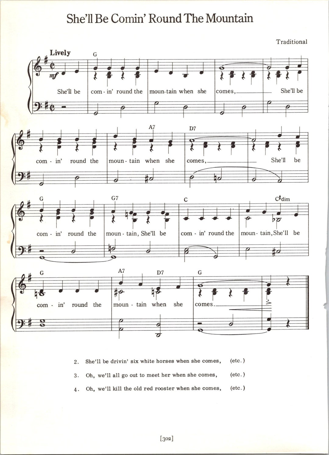 She'll Be Comin' Round the Mountain Sheet Music - Digital Folk Tune ...