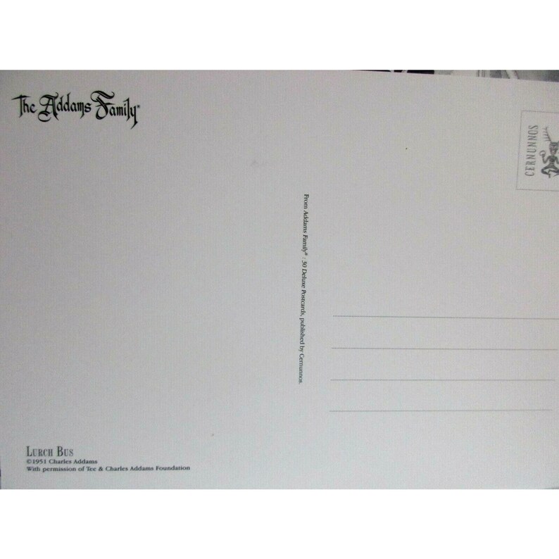 Chas Addams Card Art Print - Lurch Bus 1951 (see Photos & Description ...