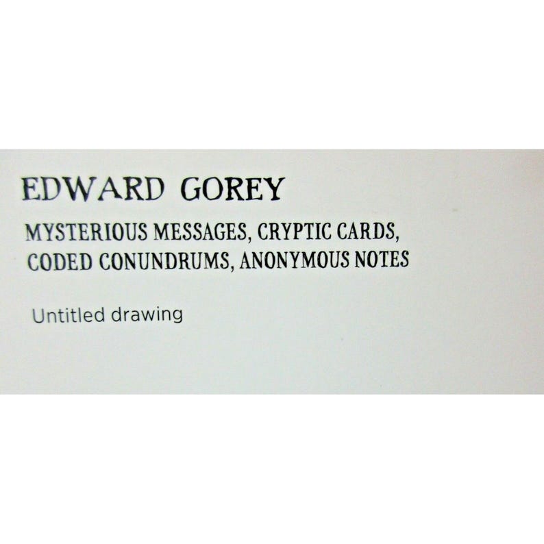 Edward Gorey Art Postcard - Illustration Taking Notes 4"t X 6"w - Etsy