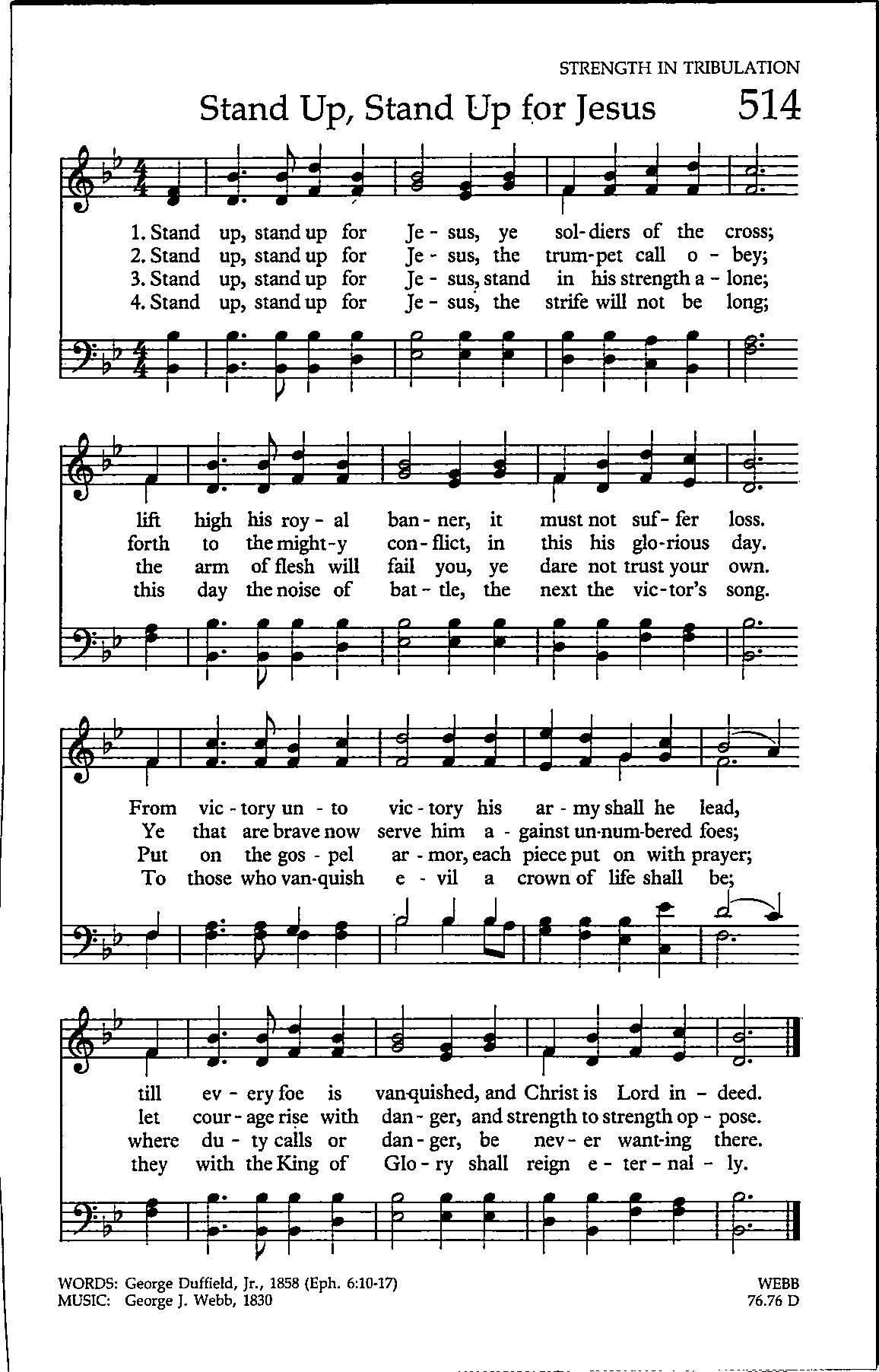 Stand up Stand up for Jesus Hymn Tune - Digital Download Sheet Music ...