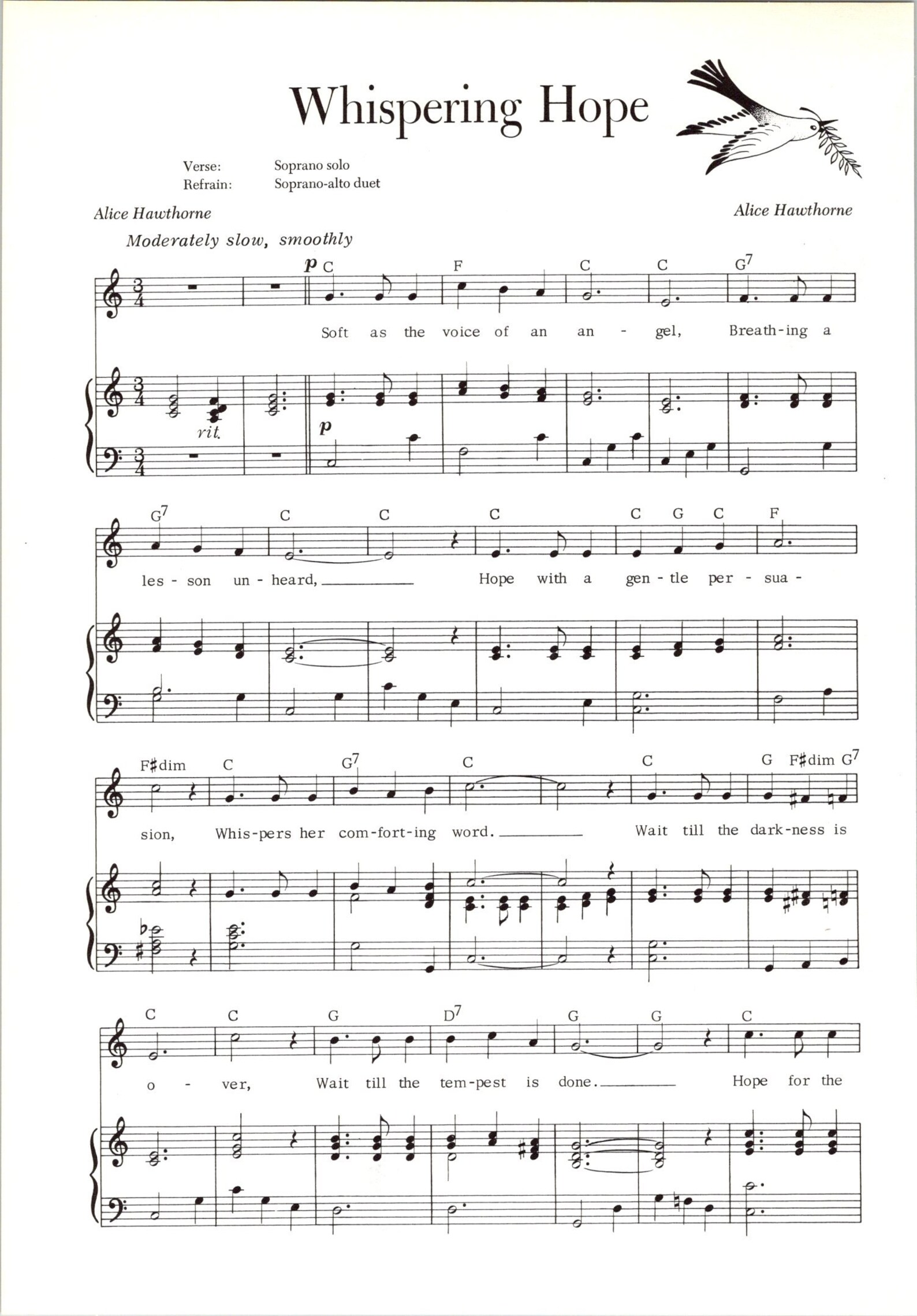 Whispering Hope Digital Hymn Tune Key of C - Etsy