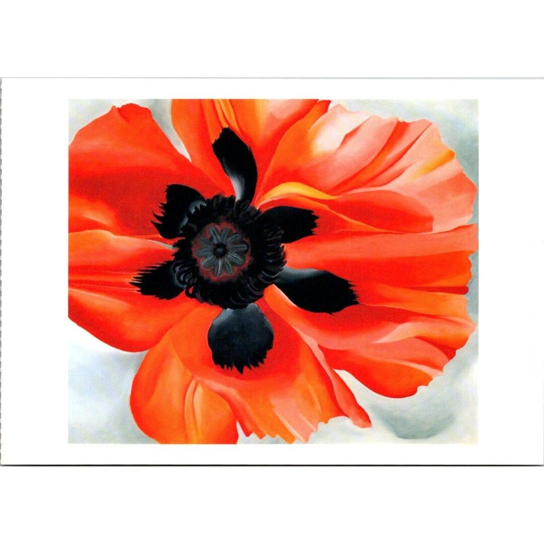Postcard - Georgia O'keeffe 1928 - Red Poppy No. VI - Size 4" X 6" - Etsy