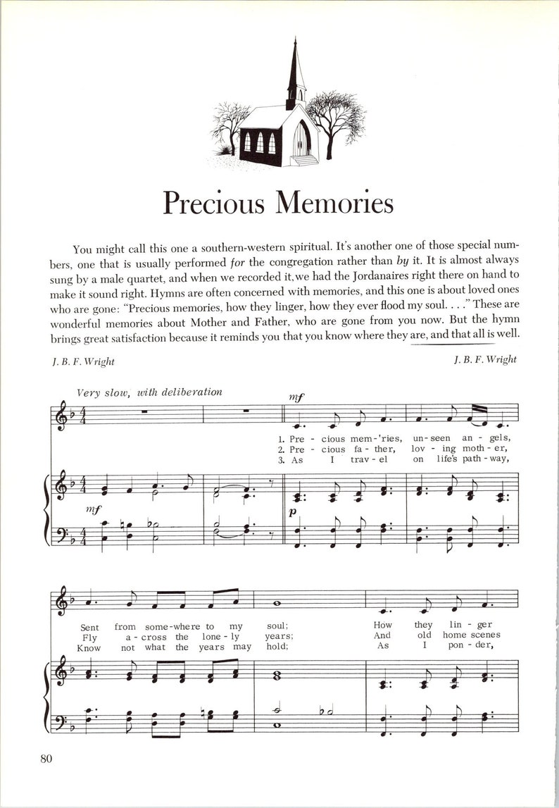 Precious Memories - Digital Hymn Tune Sheet Music - Key of F - Etsy