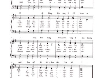 Abide With Me - Digital Printable Hymn Tune - Key of D With Lyrics - Etsy