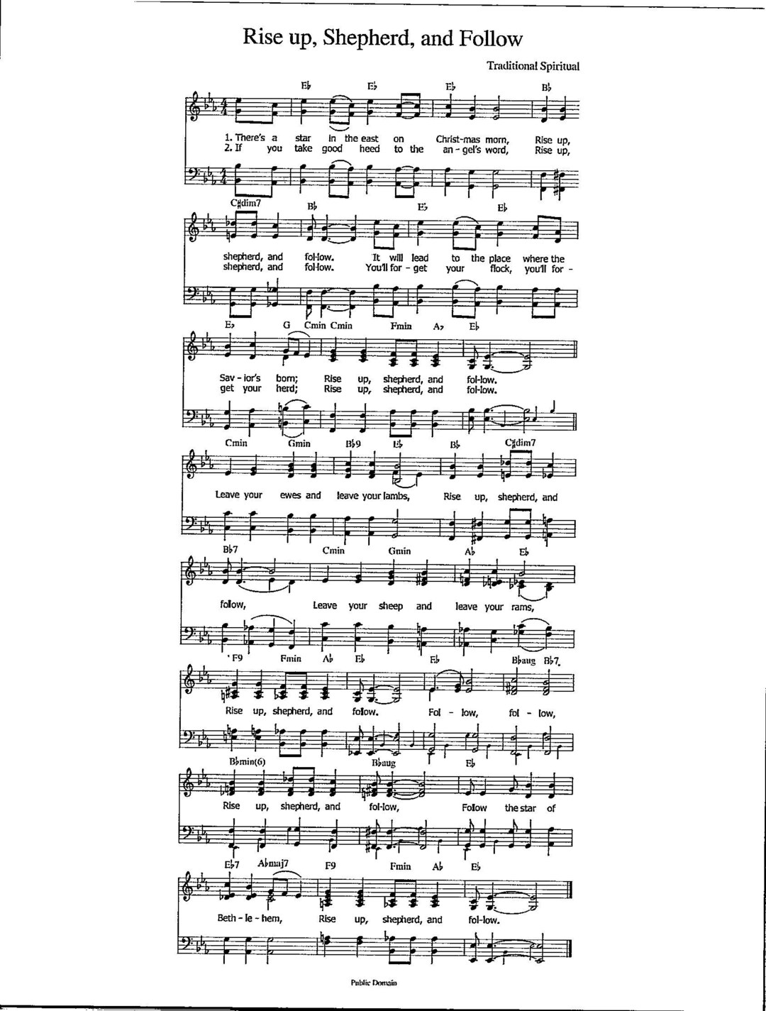Rise up Shepherd and Follow - Digital Printable Hymn Tune - Key of E ...